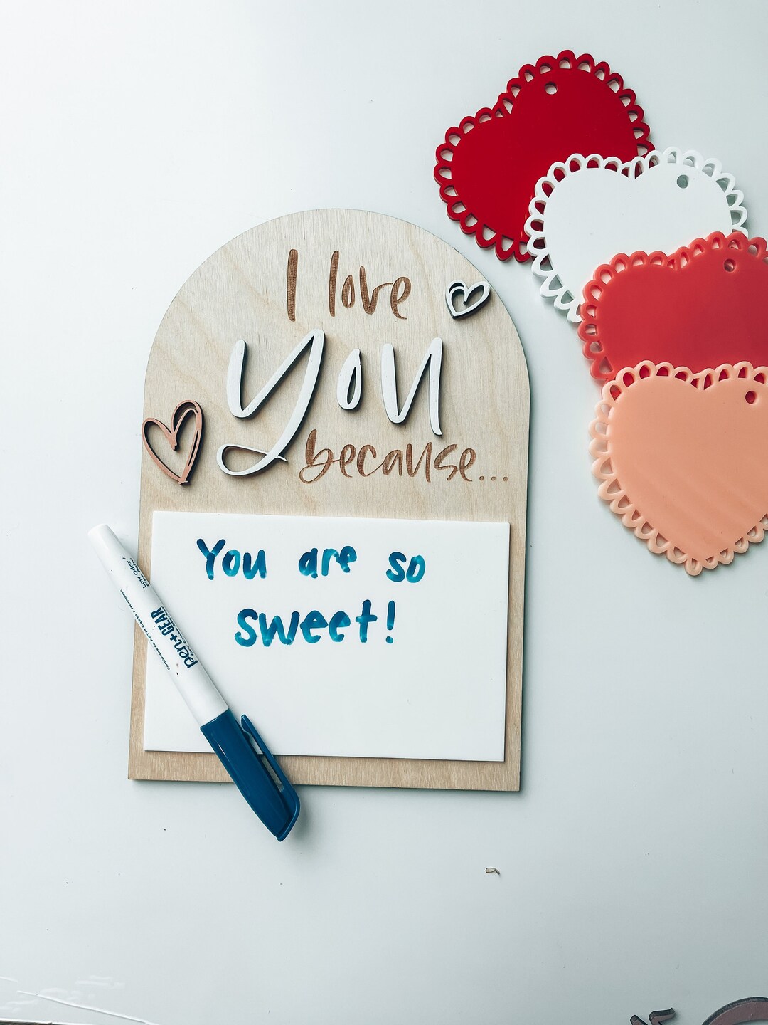 I Love You Because Sign, Dry Erase Sign, I Love You Reminder Sign, Gift ...