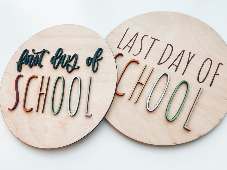 First Day of School Sign Last Day of School Sign Wood First - Etsy