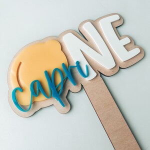 One Caketopper,first Birthday Cake Topper, Acrylic, Wood, Lemon, Sweet ...