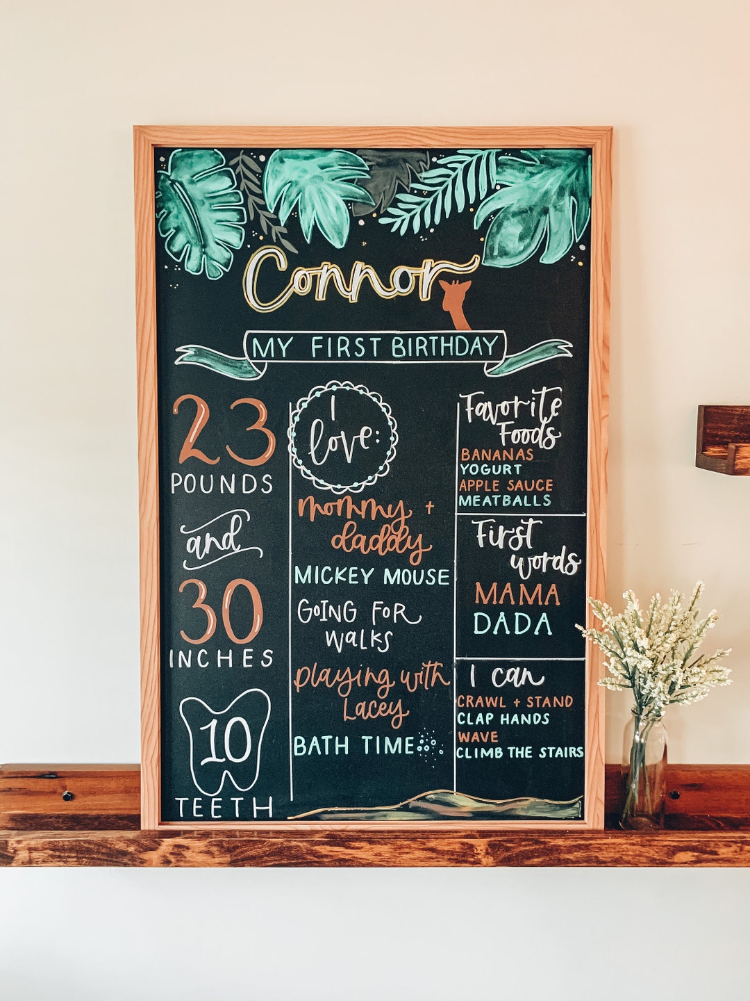 First Birthday Board Baby Milestone Board Custom Chalkboard - Etsy