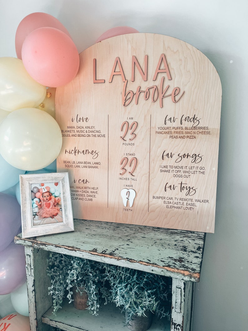 First Birthday Sign About Me Board Milestone Birthday Board - Etsy