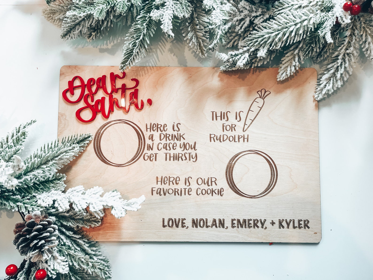 Santa’s Milk and Cookie Tray, Dear Santa, Cutting Board, Personalized ...