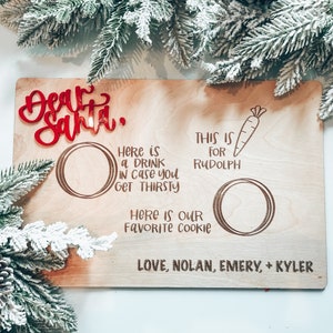 Santa’s Milk and Cookie Tray, Dear Santa, Cutting Board, Personalized ...