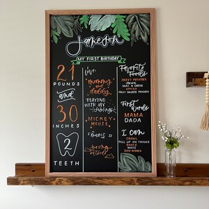 First Birthday Board Baby Milestone Board Custom Chalkboard - Etsy