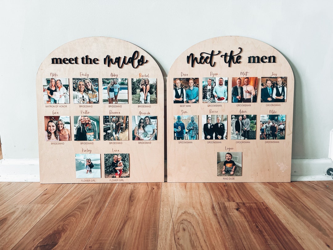 Meet the Maids, Meet the Men Boards, Engagement Party Signs, Bridal ...