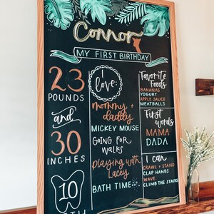 First Birthday Board Baby Milestone Board Custom Chalkboard - Etsy