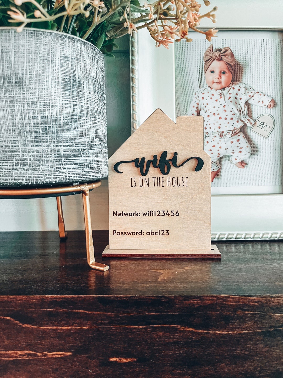 Wifi Password Sign, Guest Room Decor, Wifi is on the House, Network and ...