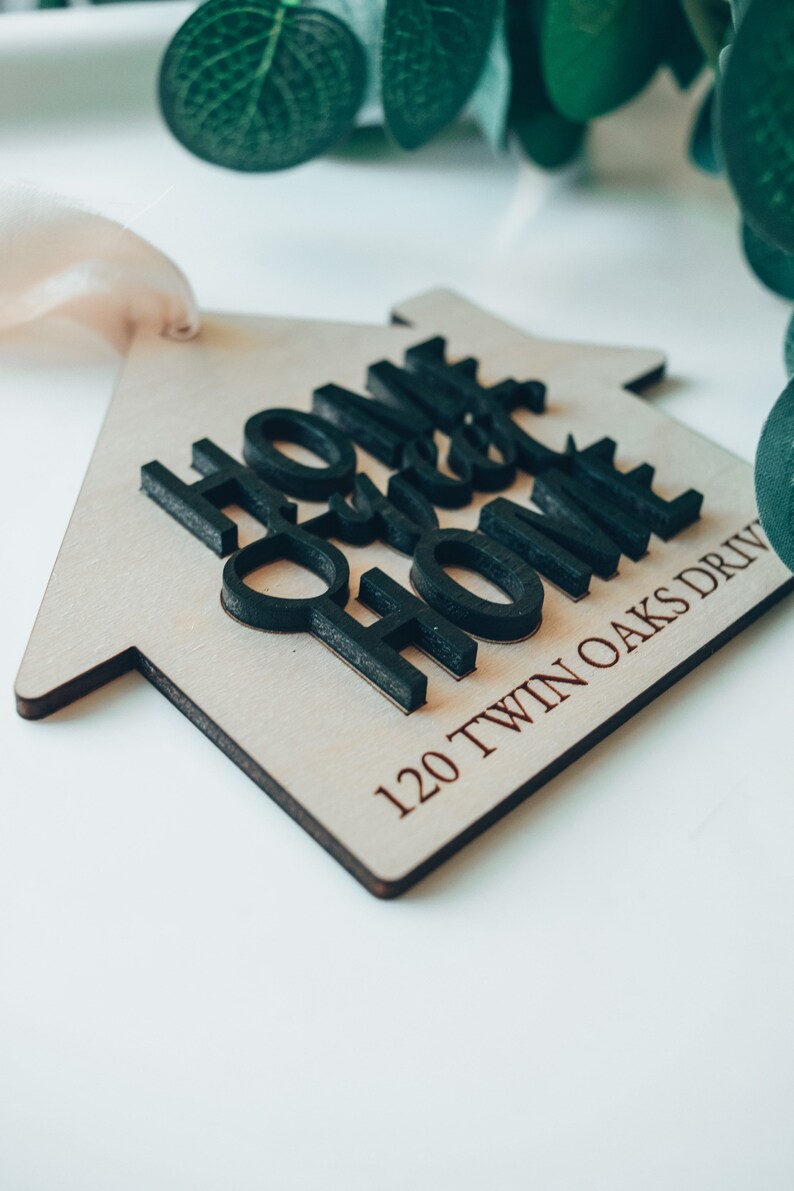 3D Wooden Home Sweet Home Ornament, Realtor Gift - Etsy