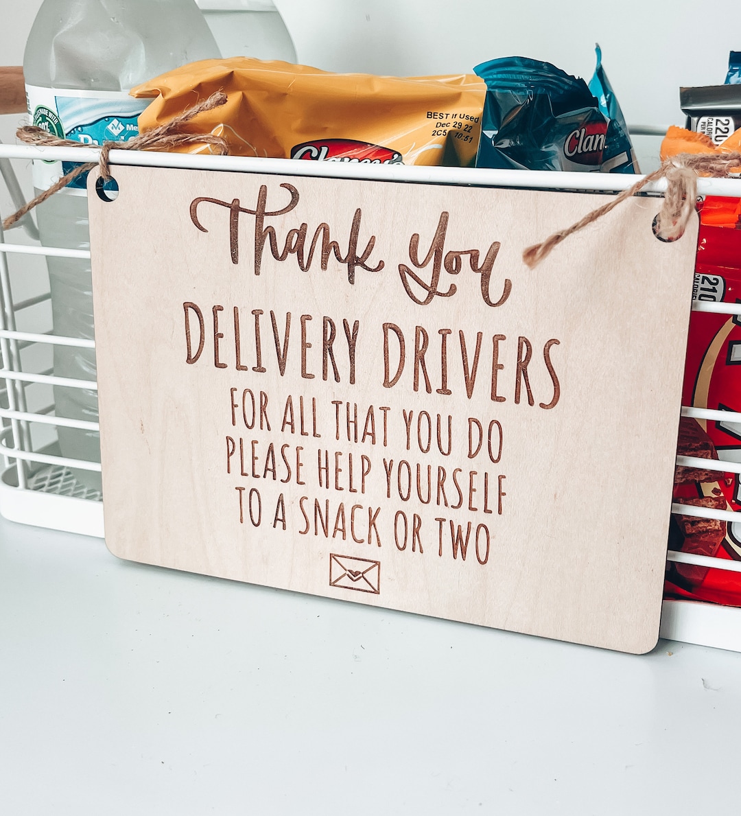 Laser Cut Wood Thank You Delivery Driver Sign - Etsy