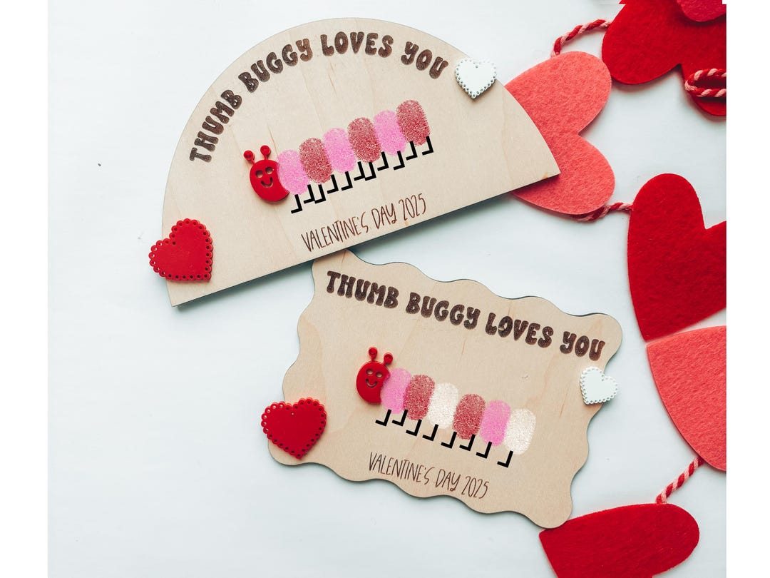 Thumb Buggy Loves You Sign, DIY, Thumbprint DIY Gift, Valentine's for ...