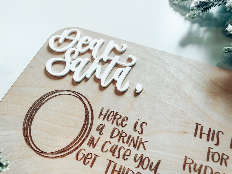 Santas Milk and Cookie Tray Dear Santa Cutting Board - Etsy