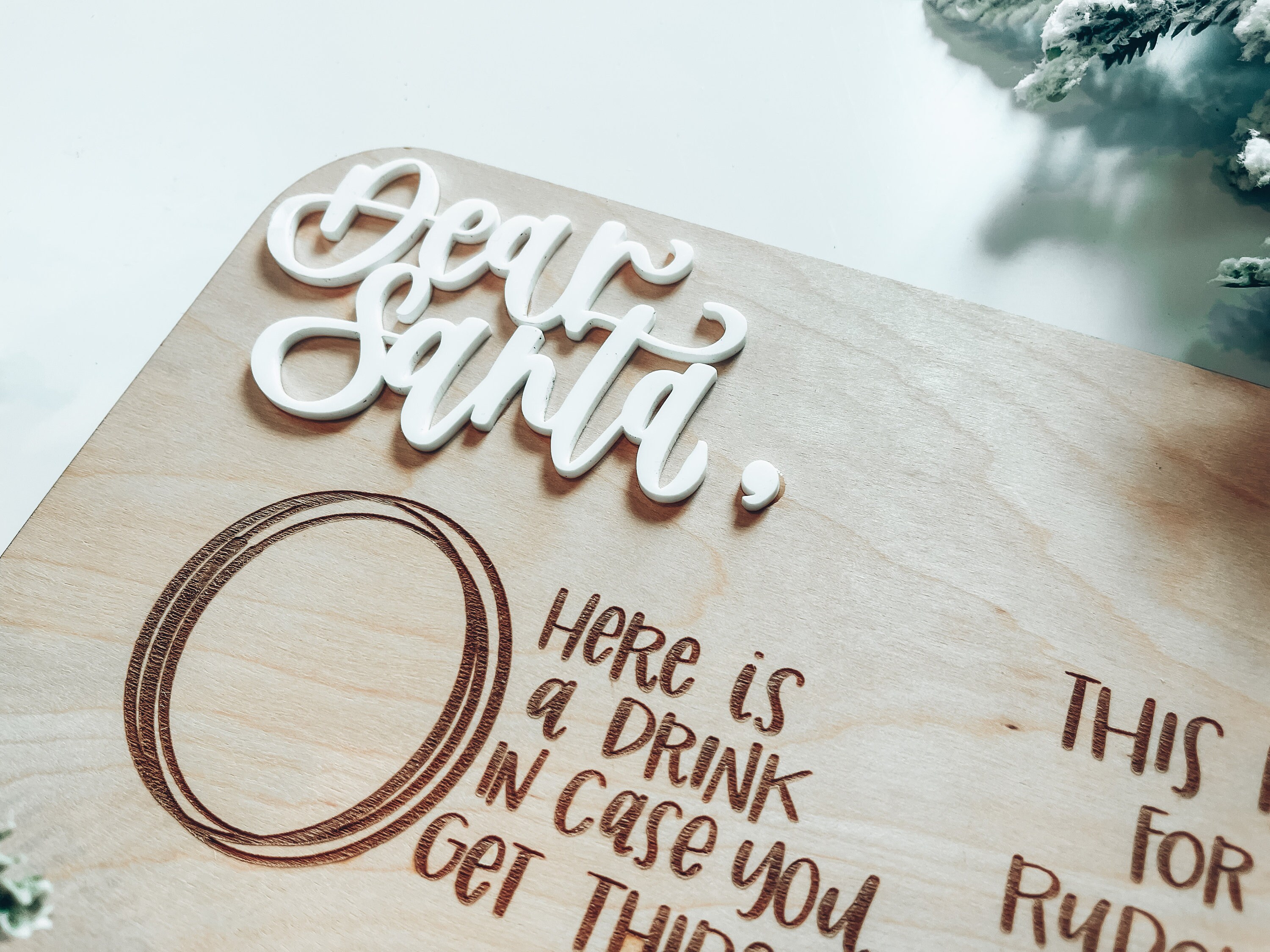Santa’s Milk and Cookie Tray, Dear Santa, Cutting Board, Personalized ...