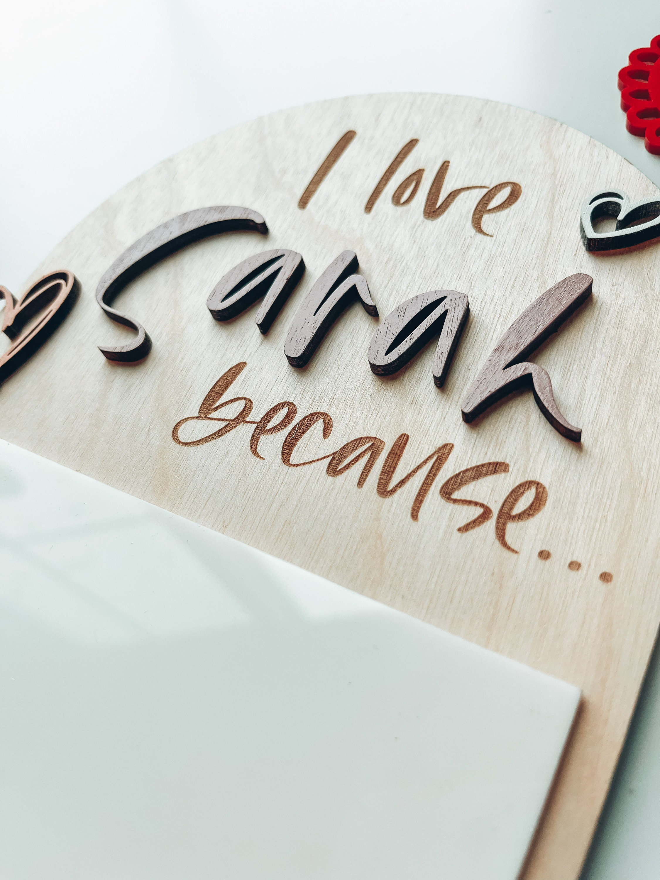 I Love You Because Sign Dry Erase Sign I Love You Reminder - Etsy
