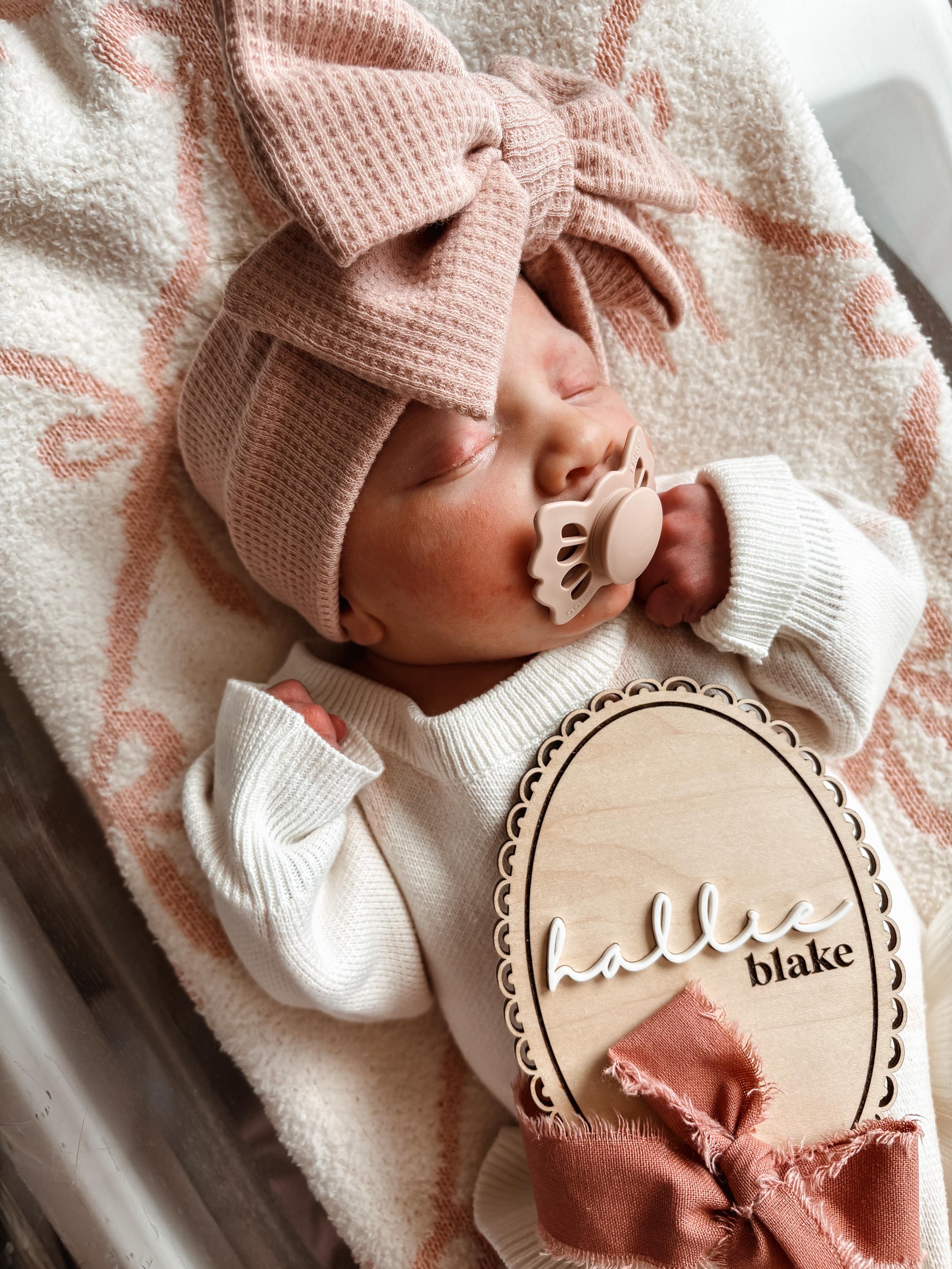 Birth Announcement Sign, Bow Birth Announcement Sign, Hospital Name ...