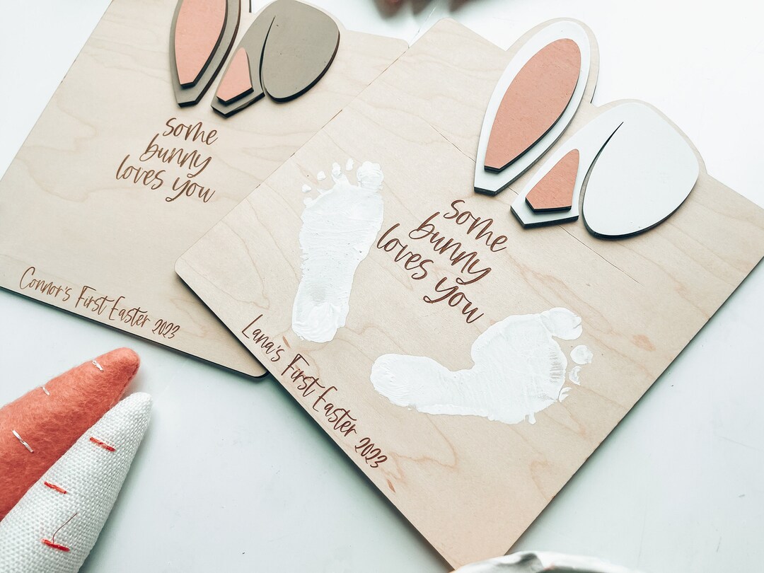 Baby's First Easter, Easter Decor, DIY Decor, Footprint Keepsake ...