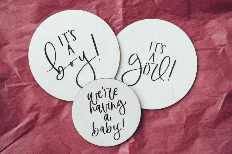 We're Having A Baby Sign, It's A Boy Sign, It's A Girl Sign, Wooden ...