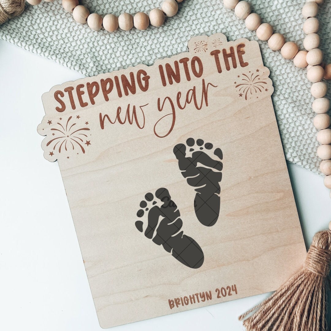 New Year Baby Footprint Sign: DIY Keepsake Gift - Etsy