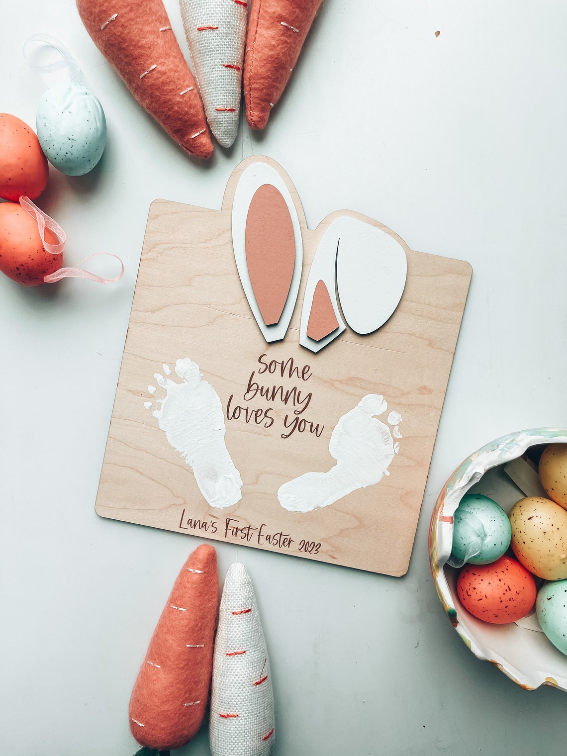 Baby's First Easter, Easter Decor, DIY Decor, Footprint Keepsake ...