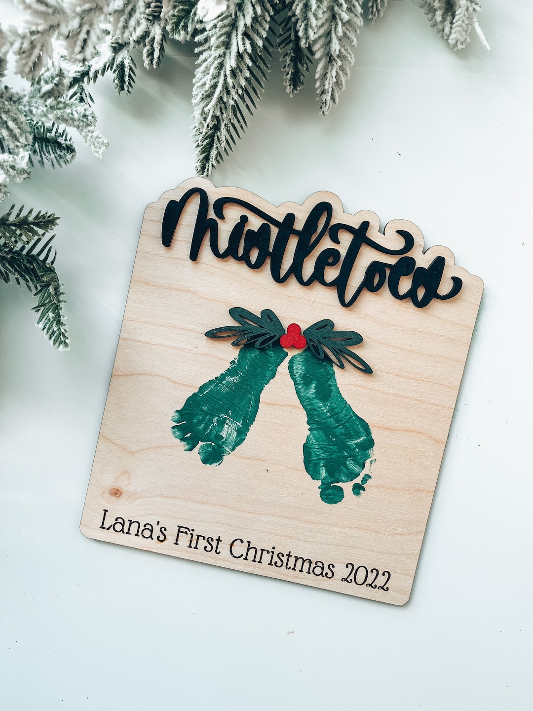 Mistletoes Craft, Baby's First Christmas, Footprint Decor, Baby's First ...