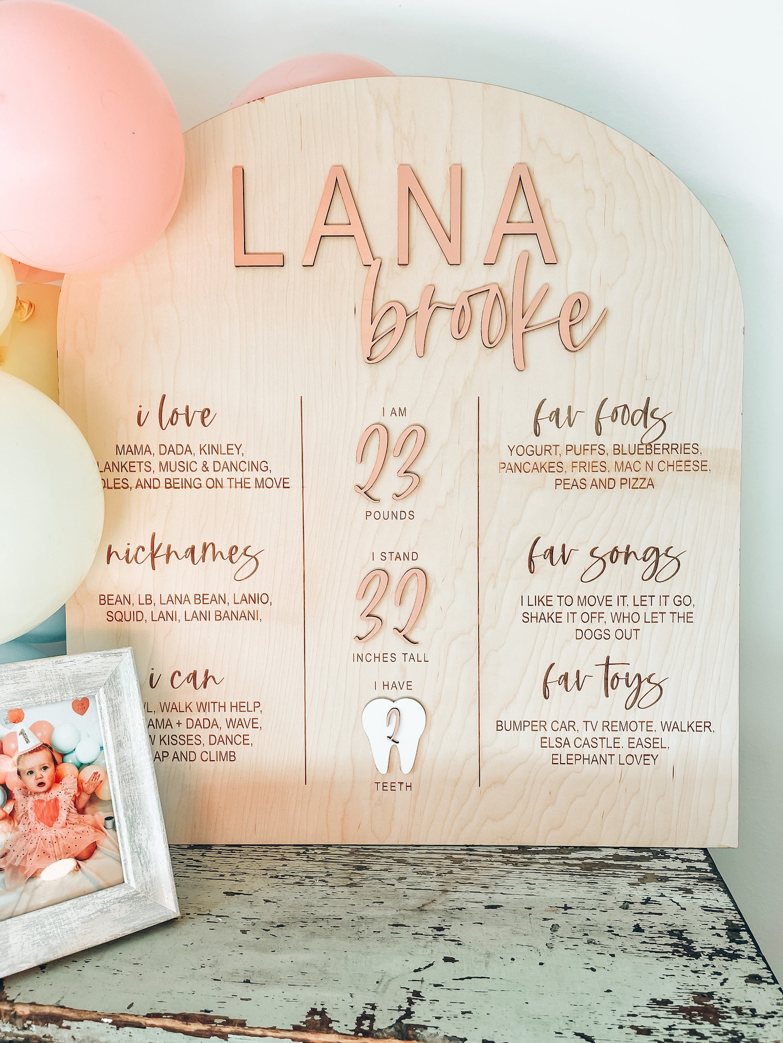 First Birthday Sign About Me Board Milestone Birthday Board - Etsy