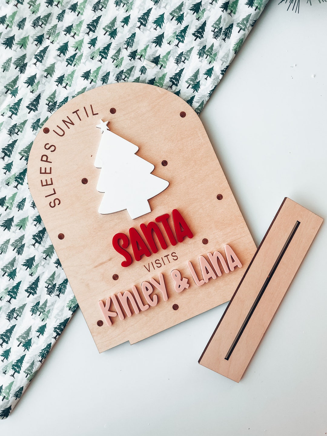 Personalized Christmas Countdown Sign: Acrylic Dry Erase Santa Tracker ...