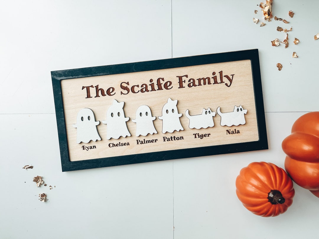 Ghost Family Sign, Halloween Family Sign, Personalized, Fall Decor ...