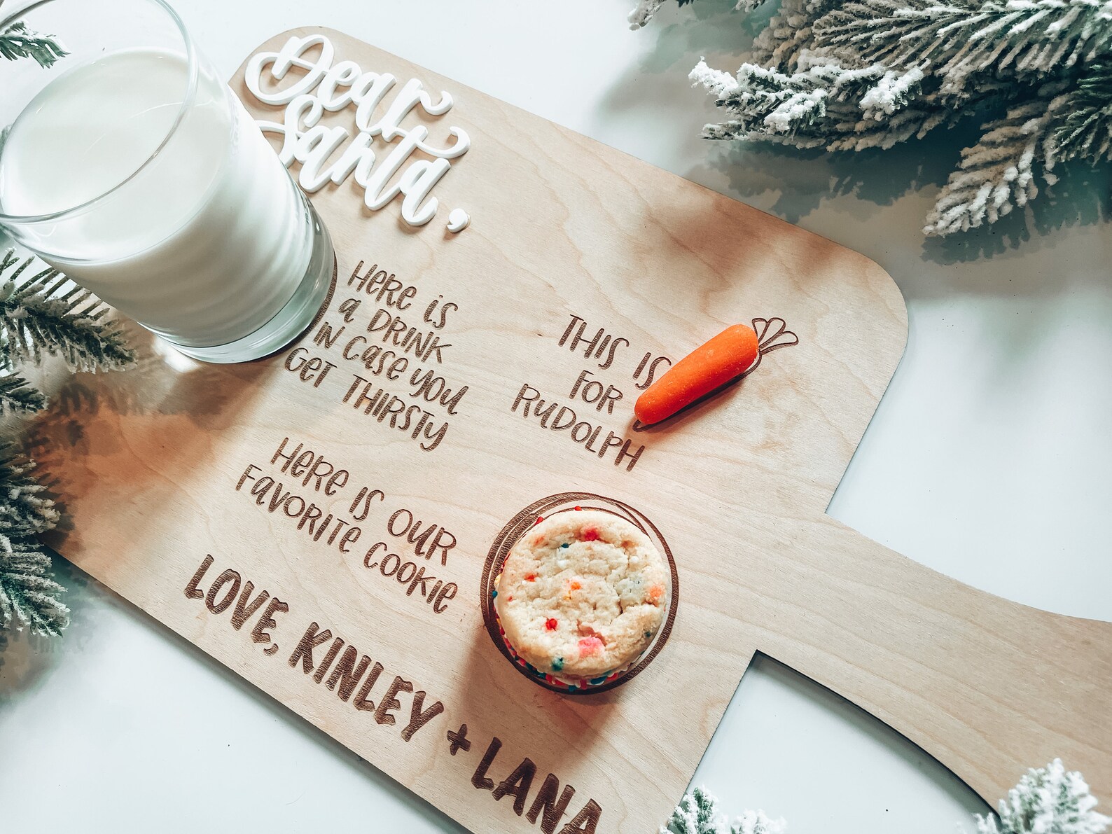 Santas Milk and Cookie Tray Dear Santa Cutting Board - Etsy