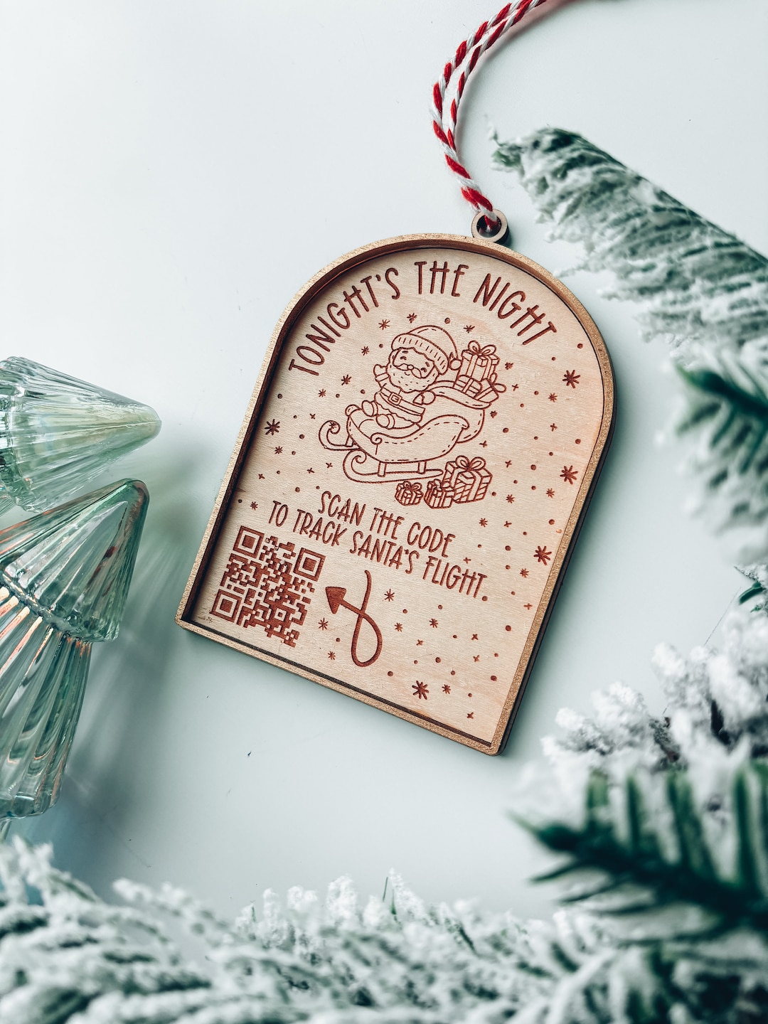 Santa Flight Tracker Wooden Ornament: Christmas Eve Keepsake - Etsy