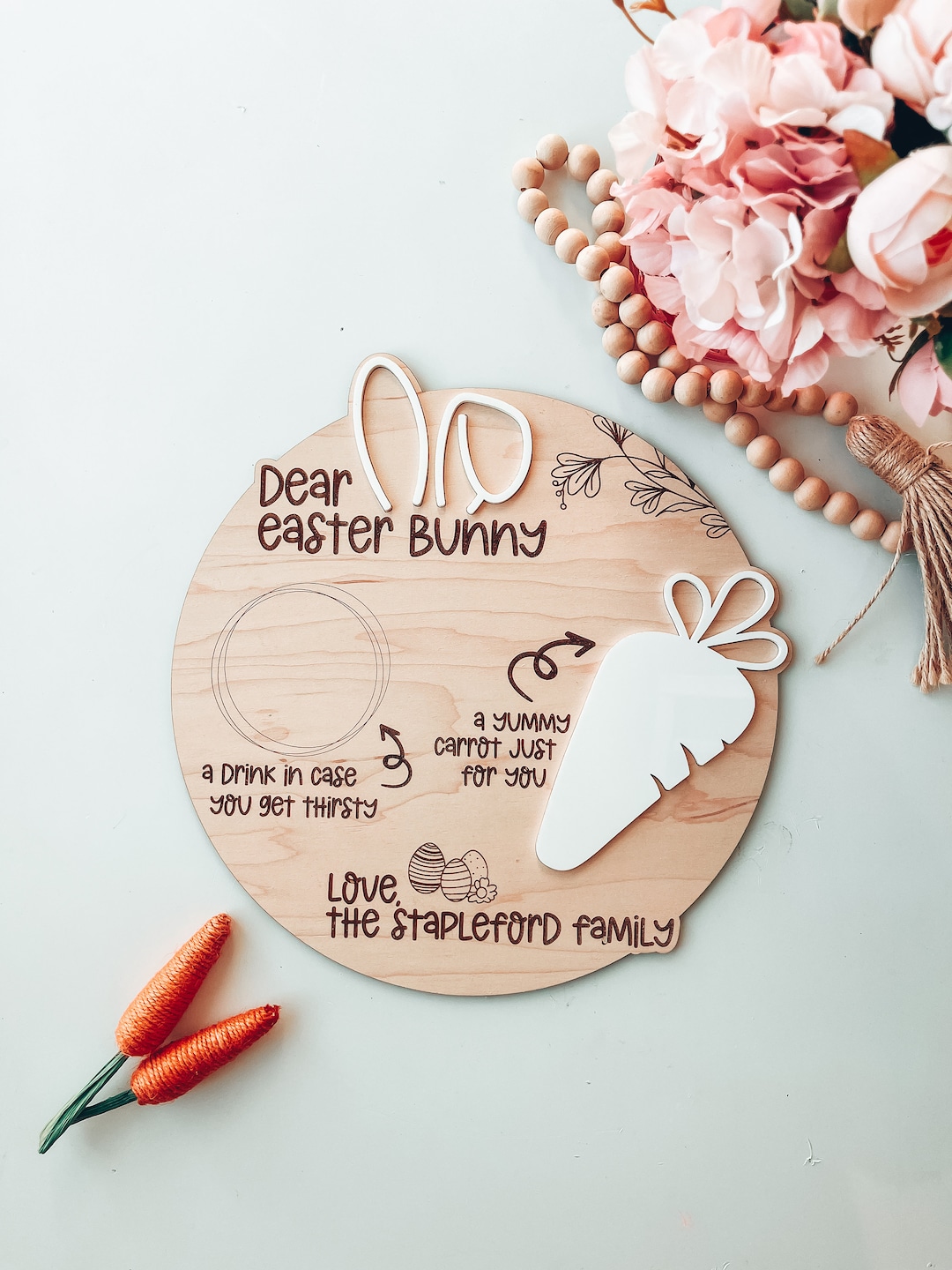 Personalized Easter Bunny Carrot Plate: Holiday Decor Keepsake - Etsy