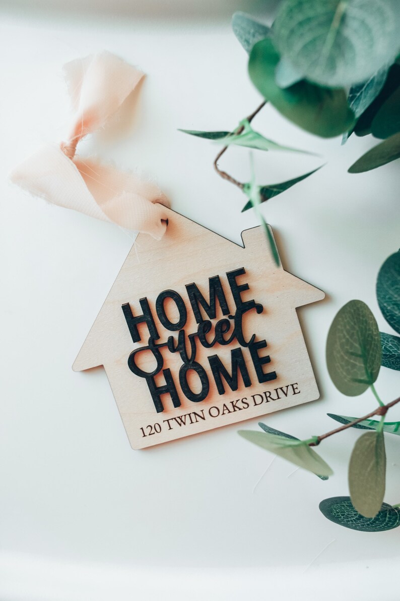 3D Wooden Home Sweet Home Ornament, Realtor Gift - Etsy