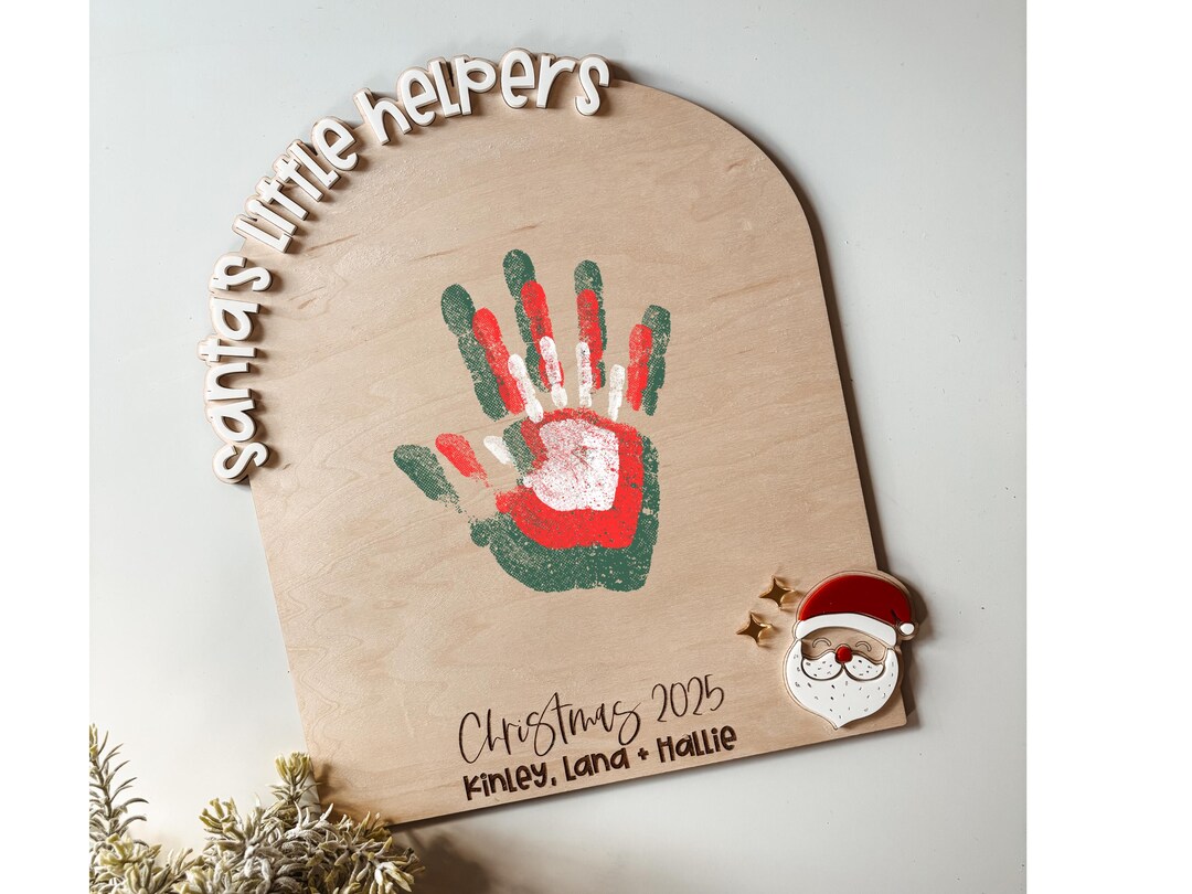 Santa's Little Helpers Handprint Keepsake, 3D Acrylic Christmas Craft ...