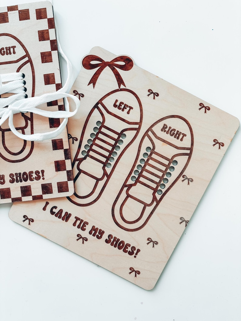 Wooden Shoe Lacing Practice Board: Kids Educational Toy - Etsy