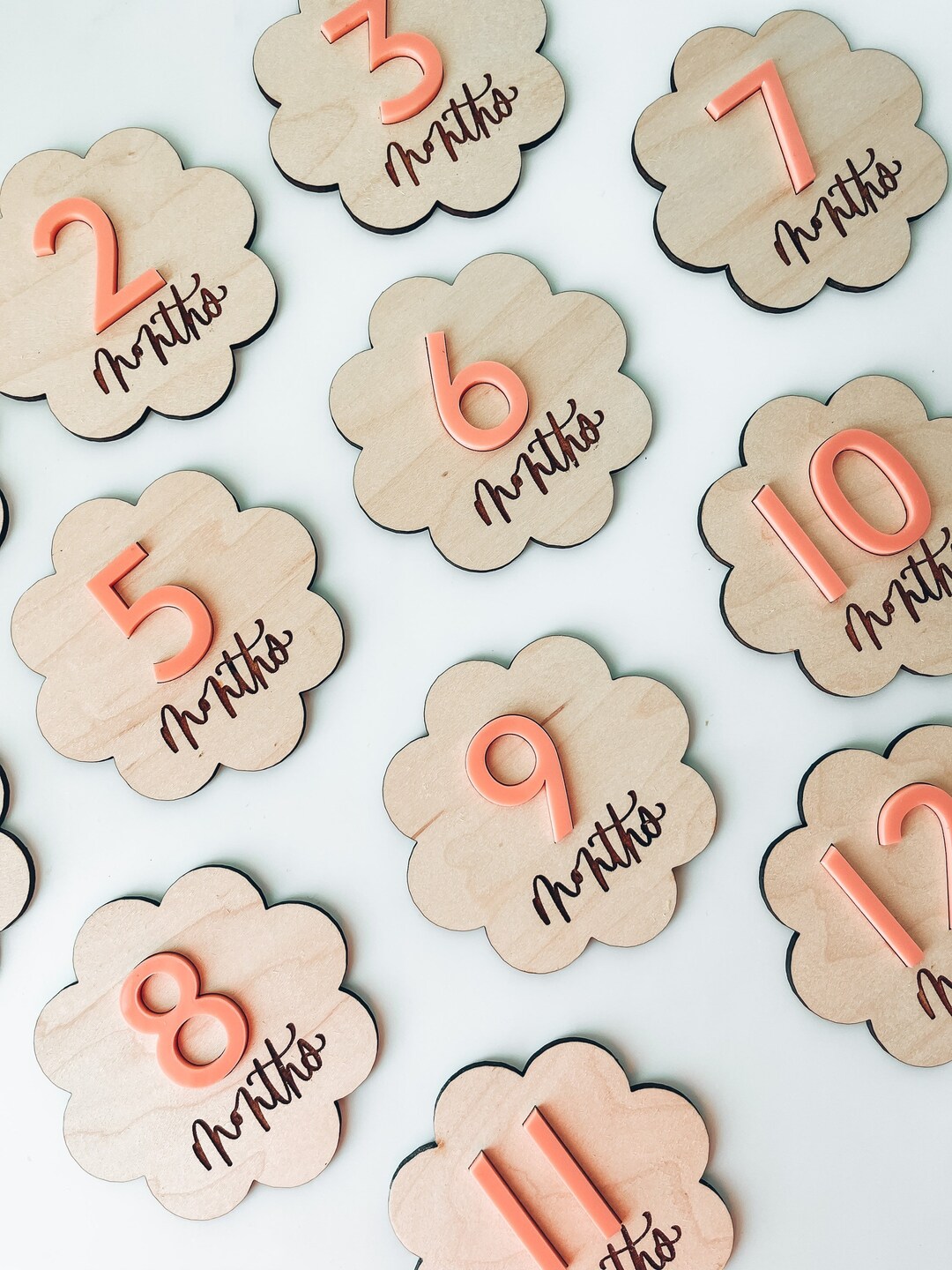 Acrylic Milestones, Flower Milestone Discs, Monthly Baby Photos, Photo ...