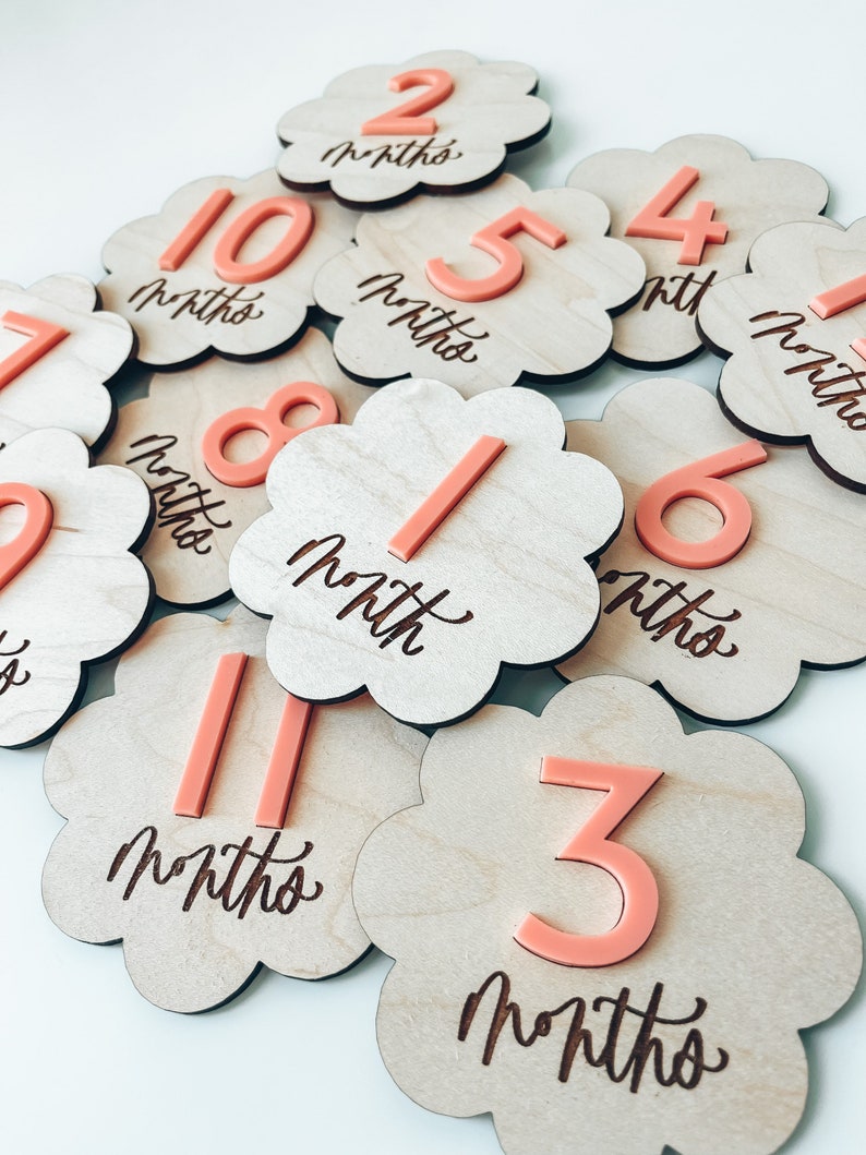 Acrylic Milestones Flower Milestone Discs Monthly Baby - Etsy