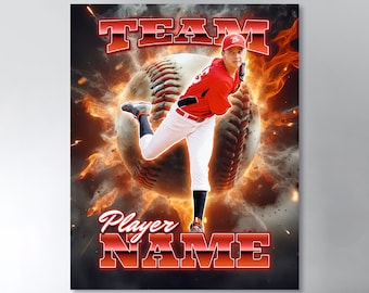 Sports Poster Template Keep Your Baseball Memories, Photoshop Collage ...