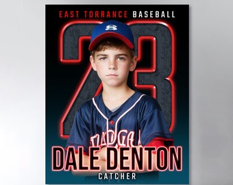 Editable Photoshop Photo Poster Template for Baseball - Etsy