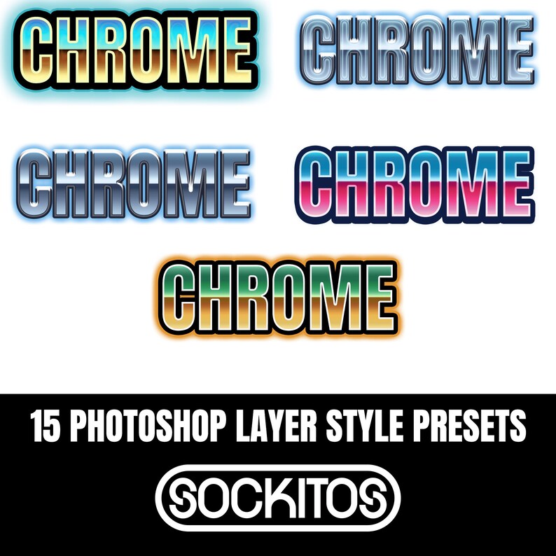 Photoshop Style Preset Kit for Tshirt Designers Chrome FX 15 - Etsy