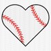 Heart Shaped Baseball SVG File for Vinyl Cutters, Iron On, Print at ...