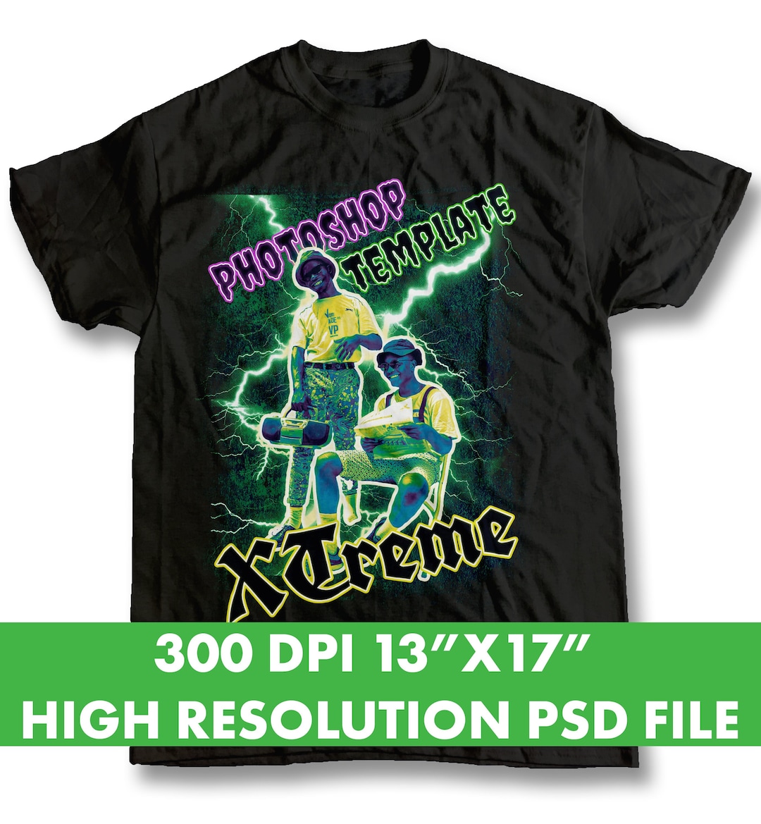 XTREME Bootleg Photo Tshirt Template Editable in Photoshop, PSD File ...