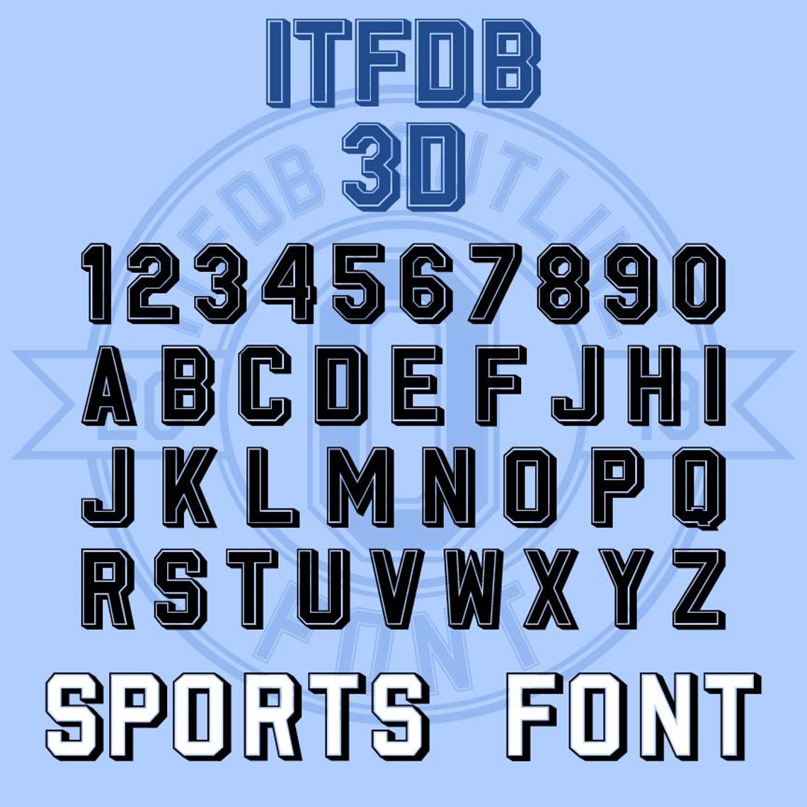 Sports Jersey Font 3 Variations Regular Outline 3D TTF OTF - Etsy