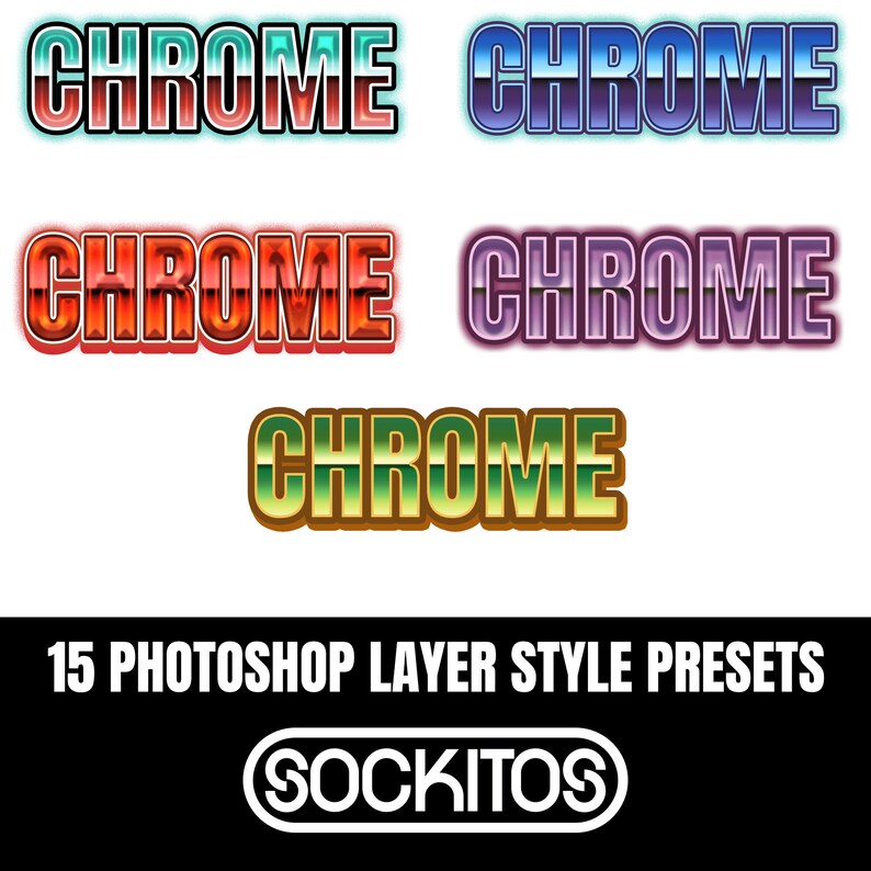 Photoshop Style Preset Kit for Tshirt Designers Chrome FX 15 - Etsy