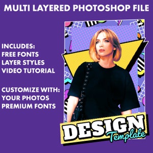 90s Party Bootleg Photo Tshirt Template Editable in Photoshop, PSD File ...