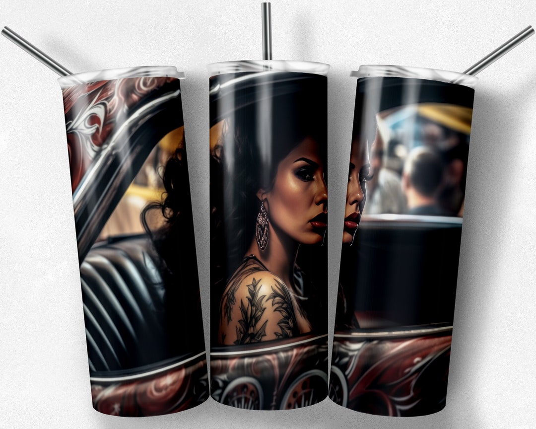 Chicana Tumbler Wrap, PNG File Sublimation Designs, for 20 Ounce Skinny ...