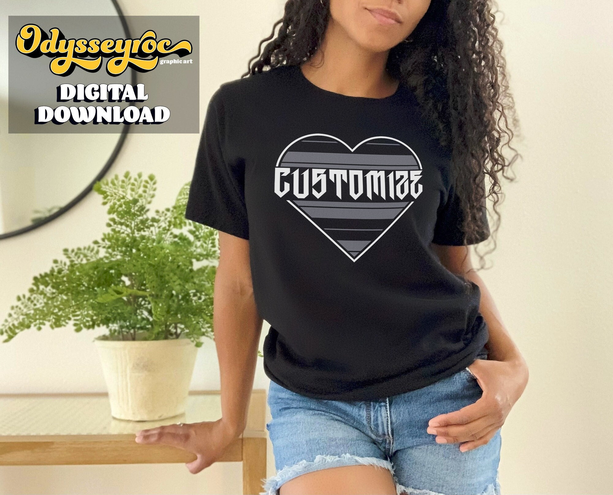 Monogram Striped Cholo Heart SVG File Mexican Chicano - Etsy