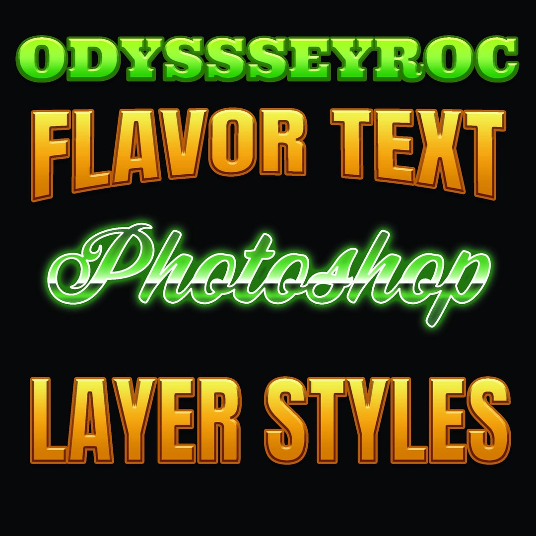 Photoshop Style Preset Kit for Tshirt Designers, Flavor Text, 33 Style ...