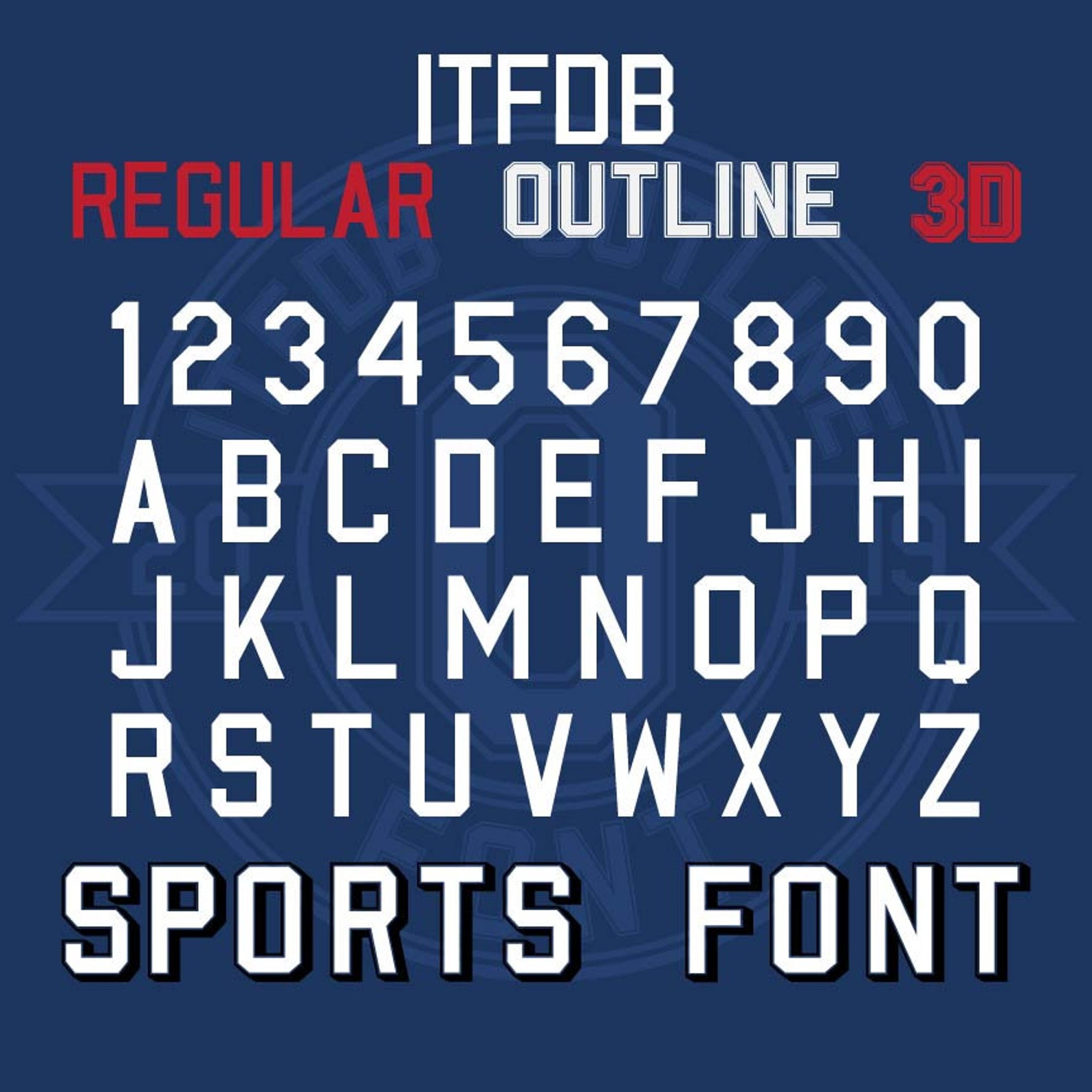 Sports Jersey Font 3 Variations Regular Outline 3D TTF OTF - Etsy