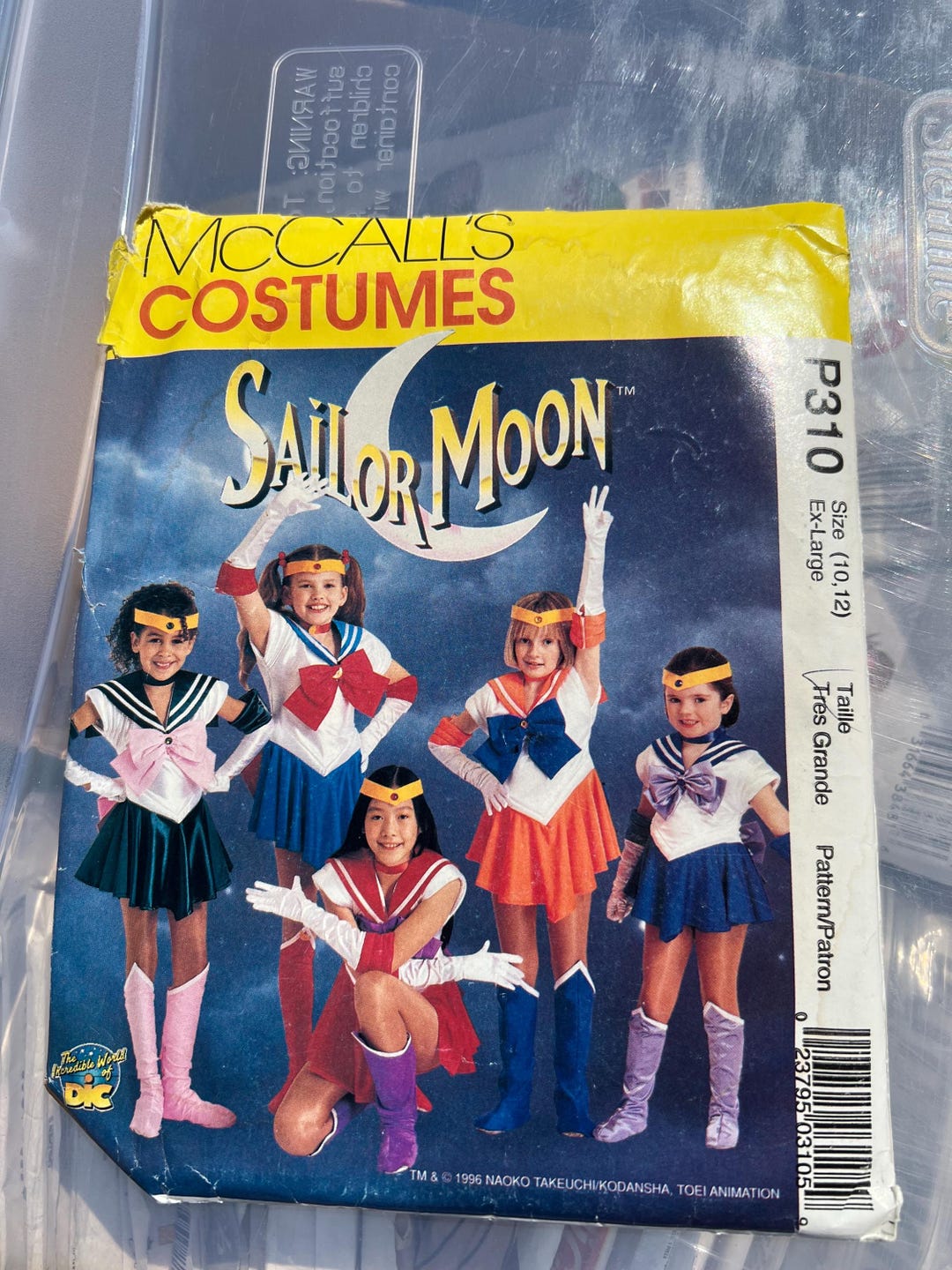 Mccall’s Sailor Moon Sewing Pattern P310 Size 10,12 Child. Ex-large ...