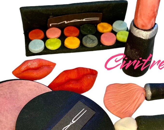 Cake Toppers, Make up Set Cake Topper, Sweet 16 Topper Fondant Cake ...