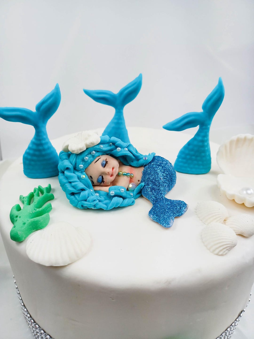 Whimsical Little Mermaid Fondant Cake Topper Creation With Beautiful ...