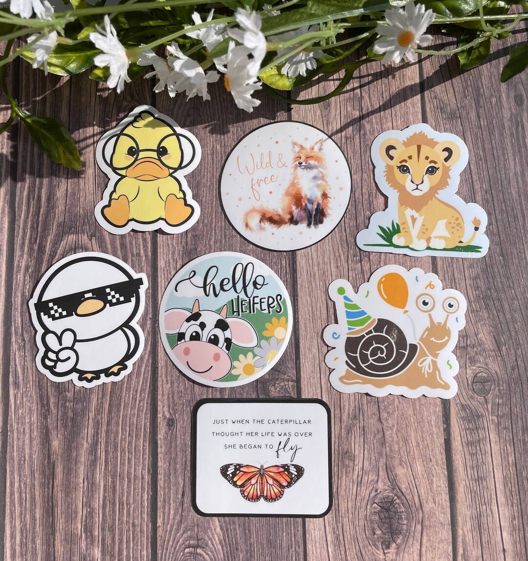 Assorted Animal Waterproof Stickers - Etsy